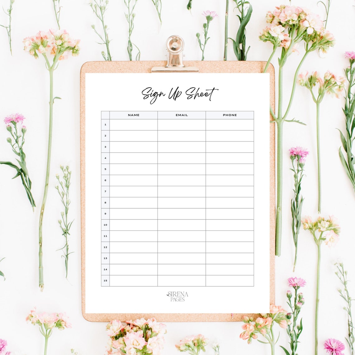Sign up Sheet Printable Sign up Sheet Template, Printable Sign up Form ...