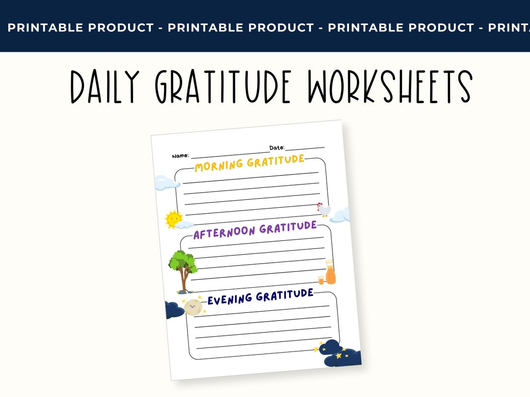 Gratitude Journal Journal | Homeschool Worksheet | Mindset Work - Etsy