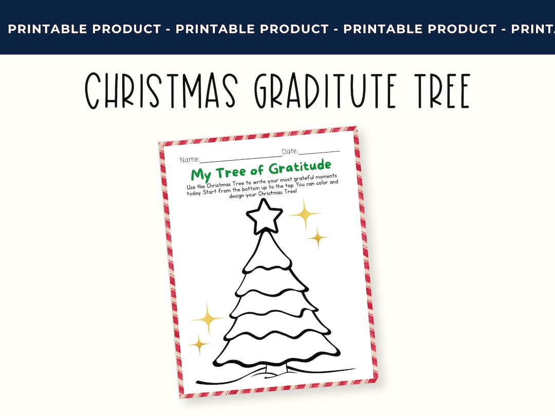 Christmas Gratitude Tree Worksheet - Etsy