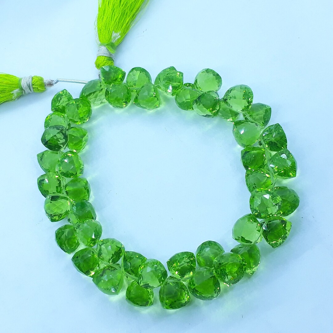 Triangle 3D Shape Olive Green Peridot Coulor, Faceted Hydro Quartz 6MM ...