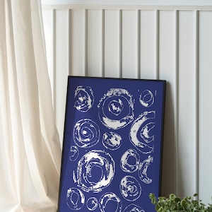 Set of 5 Digital Posters in Blue Color, Wall Print Set, Printable Wall ...