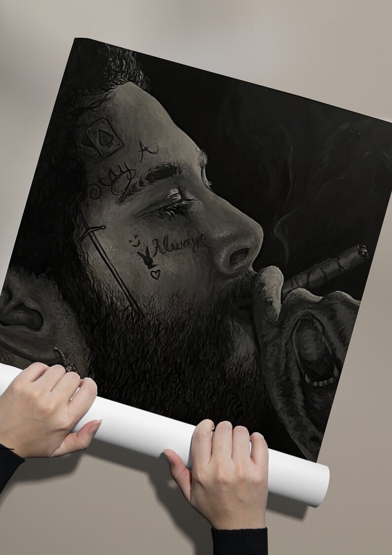 Post Malone Poster, Printable Poster, Digital Download, Post Malone Fan ...