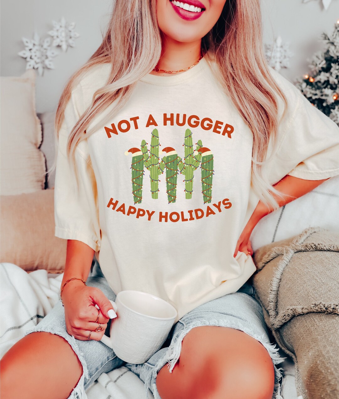 Not A Hugger Happy Holidays Comfort Colors Shirt Christmas - Etsy