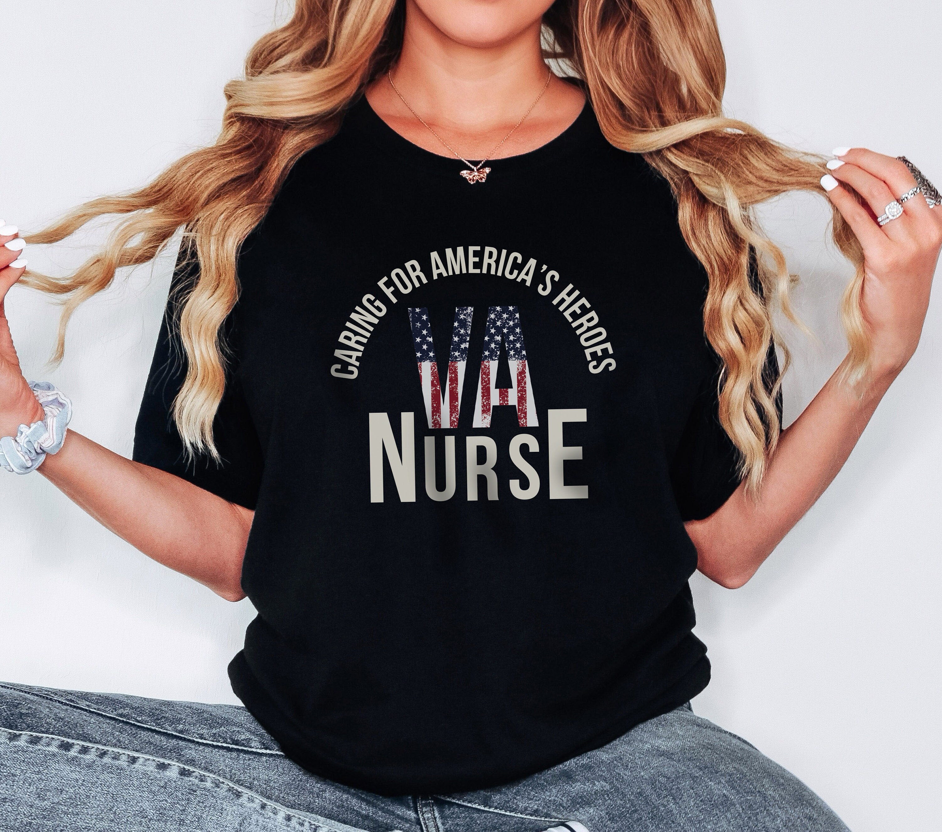 Caring for America's Heroes Tshirt, VA Nurse Tshirt, Nurse Gift ...