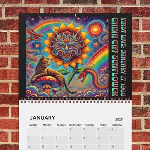 Calendar 2025, Grateful Dead Artwork, Psychedelic Music Calendar, Wall ...