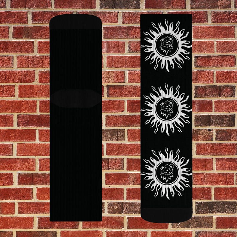 Grateful Dead Sun and Bear Sublimation Socks, Gift for Deadhead, Jam ...