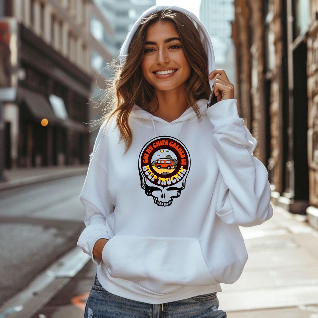 Grateful Dead Truckin' Hooded Sweatshirt, Deadhead Gear, Gift for ...