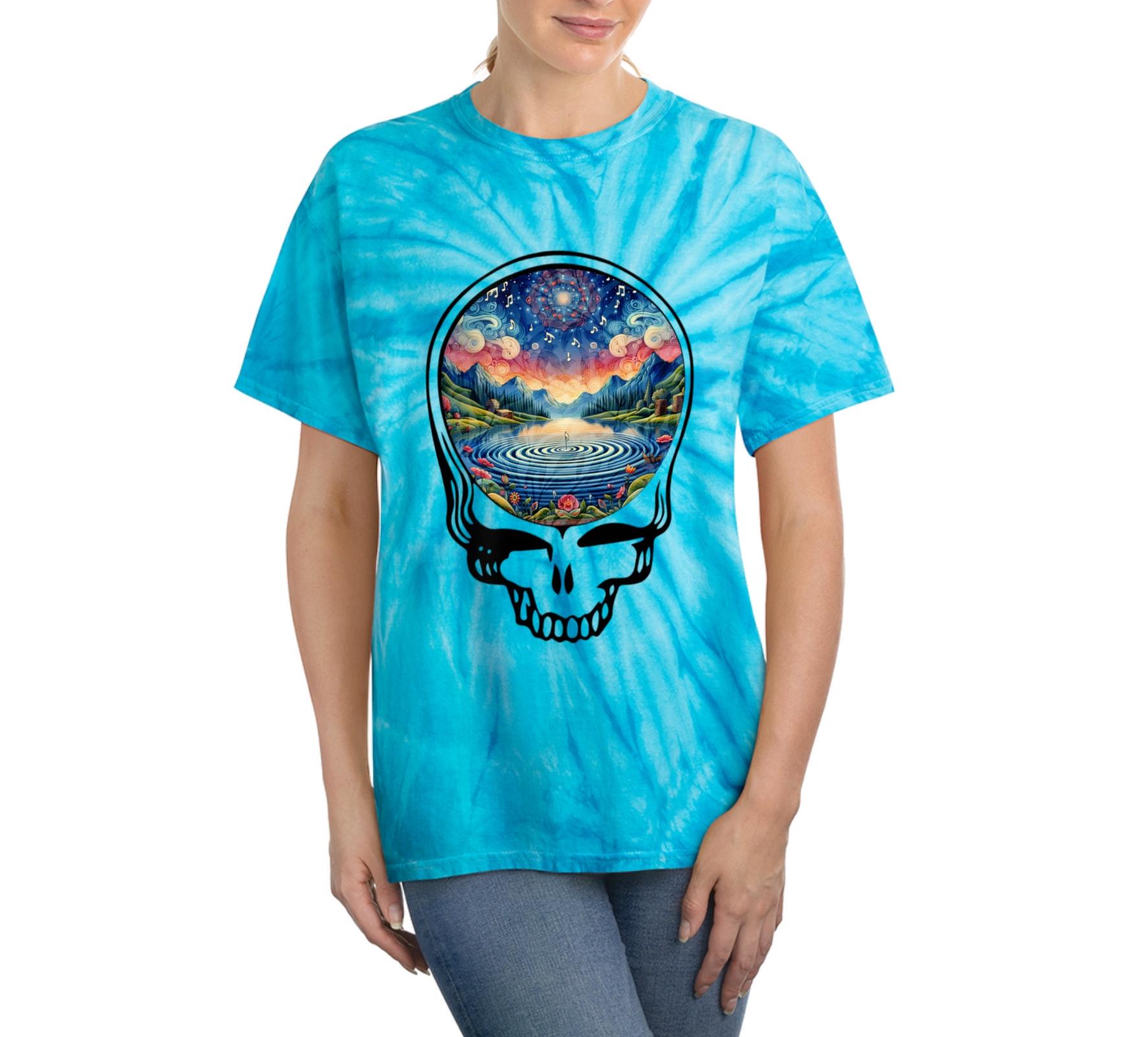 Grateful Dead Inspired Tie Dye Ripple Shirt, Deadhead Concert Shirt ...