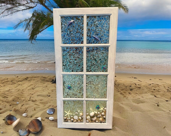 Fire Glass Beach Ocean Scene Resin Wall Art! - Etsy