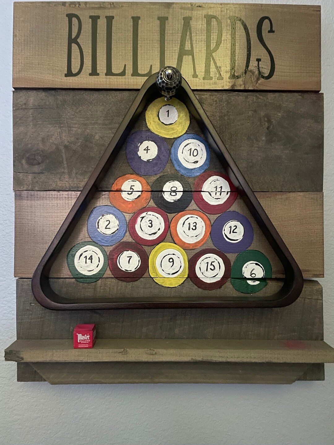 Whimsical Billiards Triangle and Chalk Holder - Etsy
