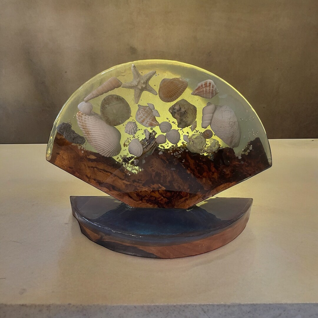 Epoxy Resin Seashell Art With Backlight - Etsy