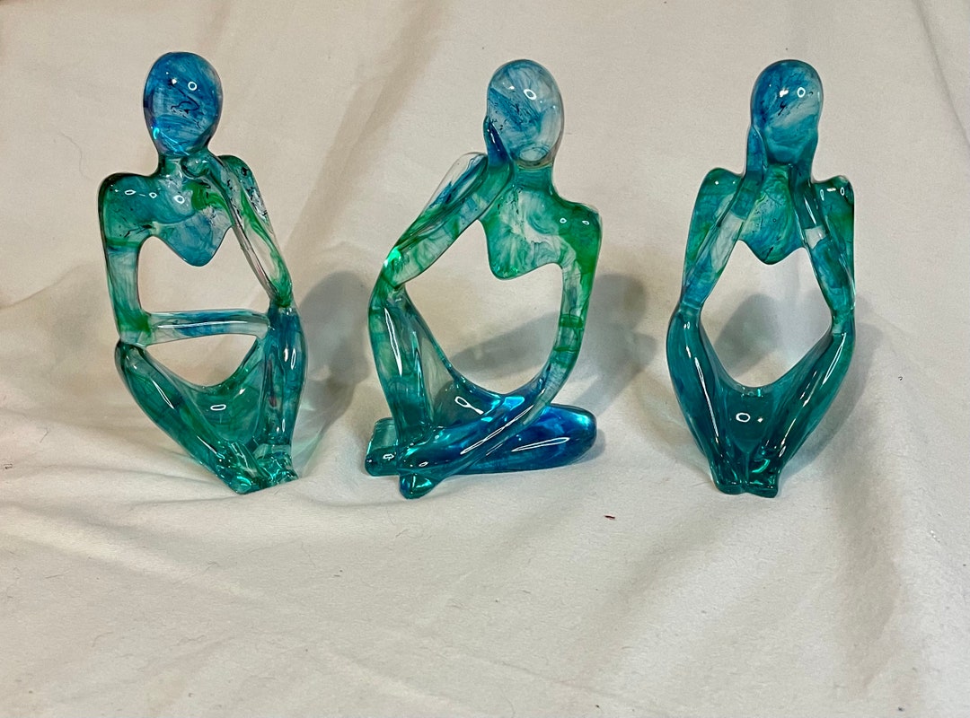 Epoxy Resin Blue and Green Thinker Set - Etsy
