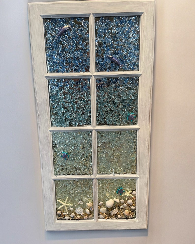 Fire Glass Beach Ocean Scene Resin Wall Art - Etsy