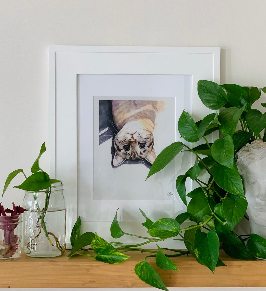 Minimalist Watercolor Cat Portrait | Realistic Cat Watercolor | Modern ...