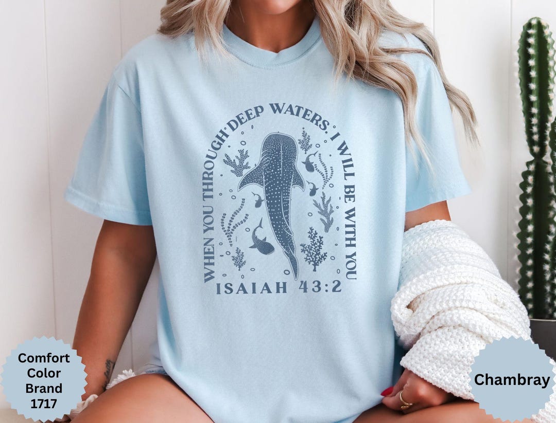 Comfort Colors Christian Whale Shark Shirt, Bible Verse Shirt, Isaiah ...