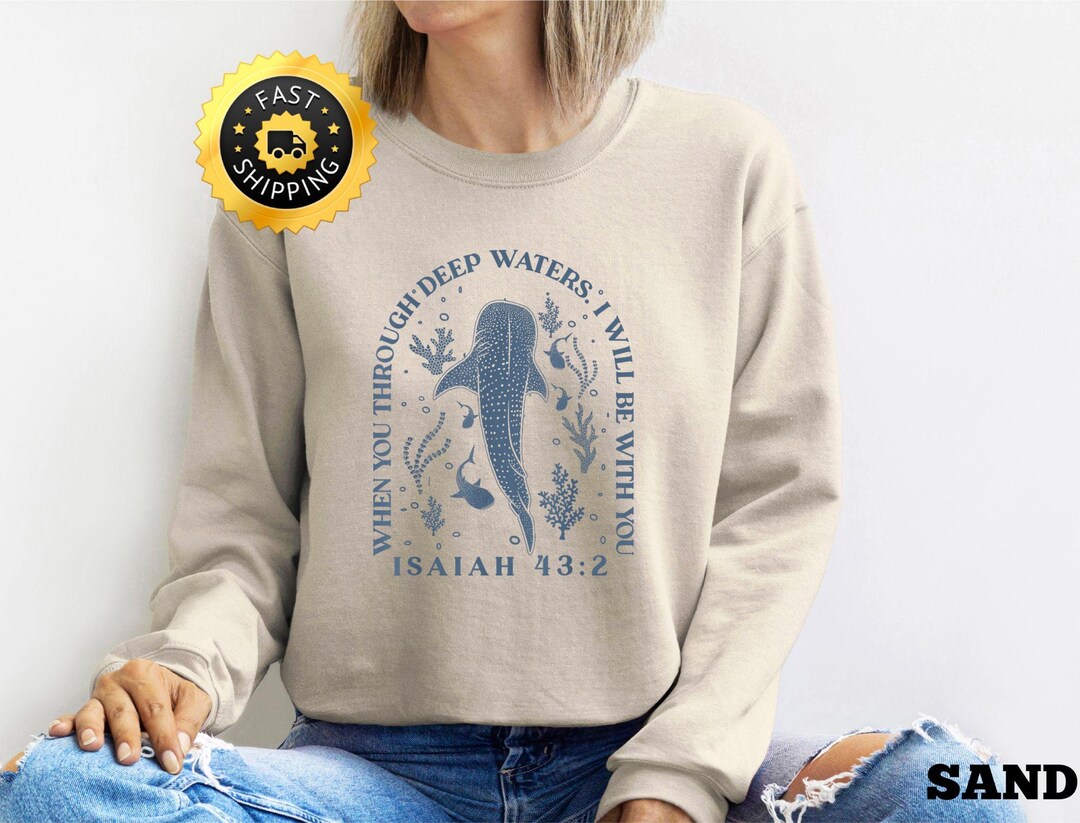 Christian Whale Shark Sweatshirt, Bible Verse Shirt, Faith Shirt ...
