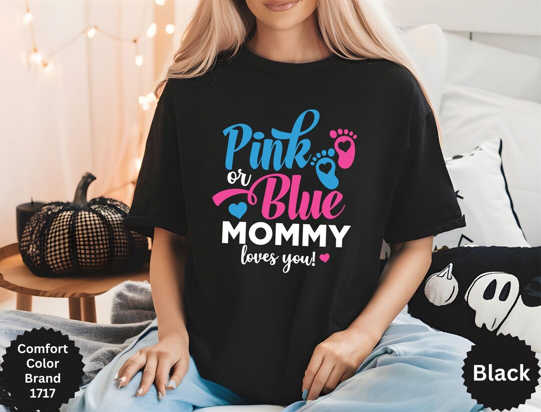 Comfort Colors Custom Family Gender Reveal Shirt, Pink or Blue Gender ...