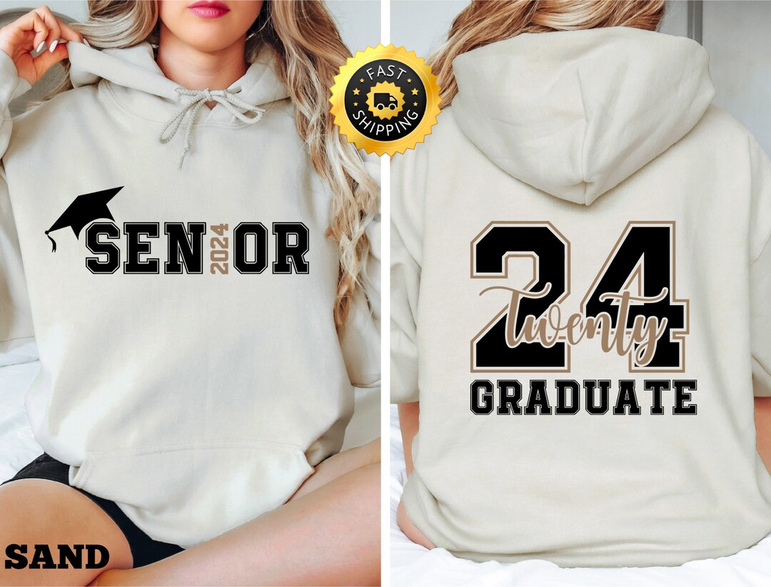 Senior 2024 Hoodie, Graduation 2024 Sweatshirt, Graduation Gift,two ...