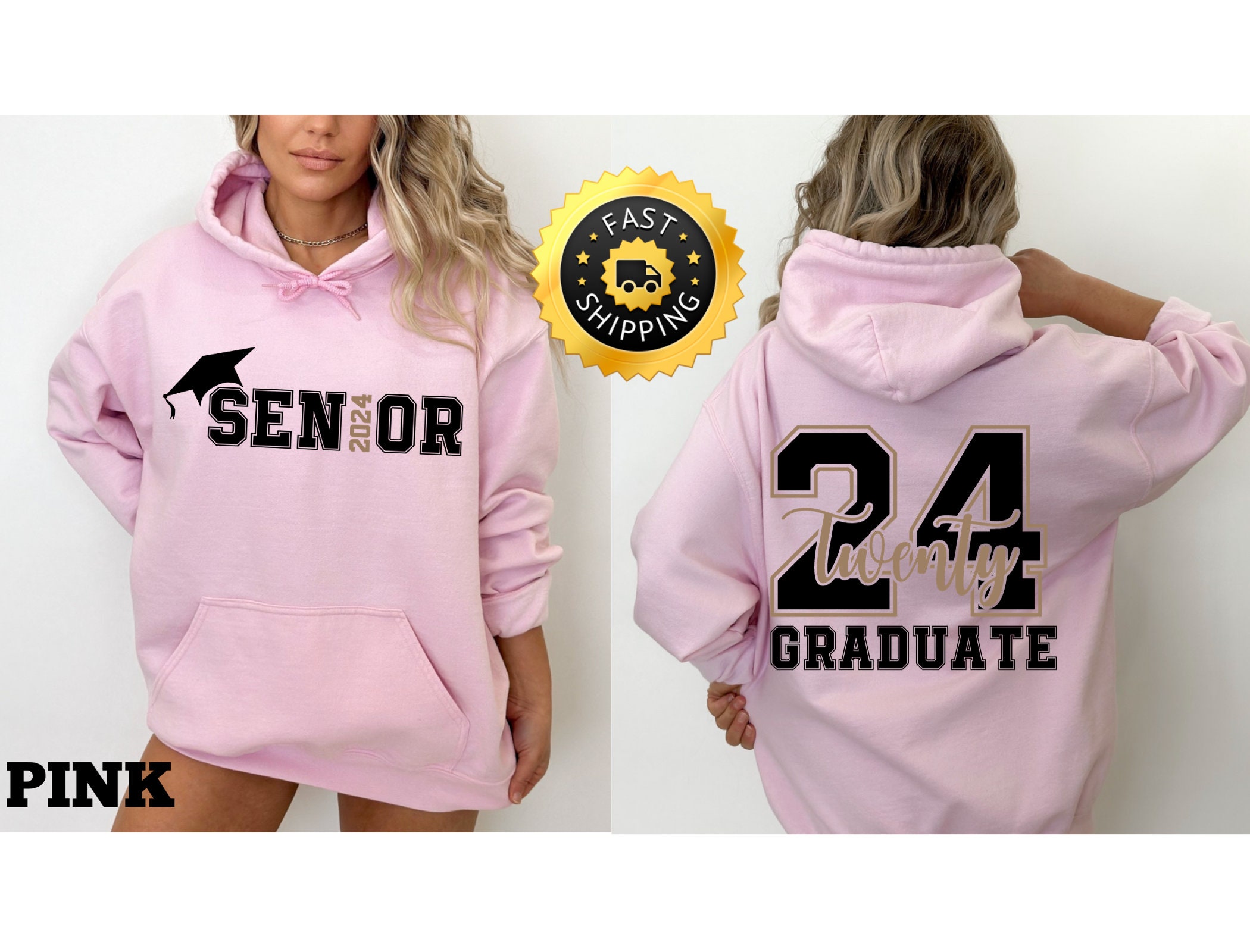 Senior 2024 Hoodie, Graduation 2024 Sweatshirt, Graduation Gift,two ...