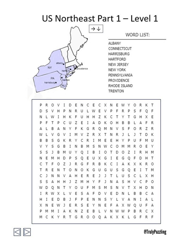 Sopa de letras: estados y capitales de EE. UU. - Etsy México