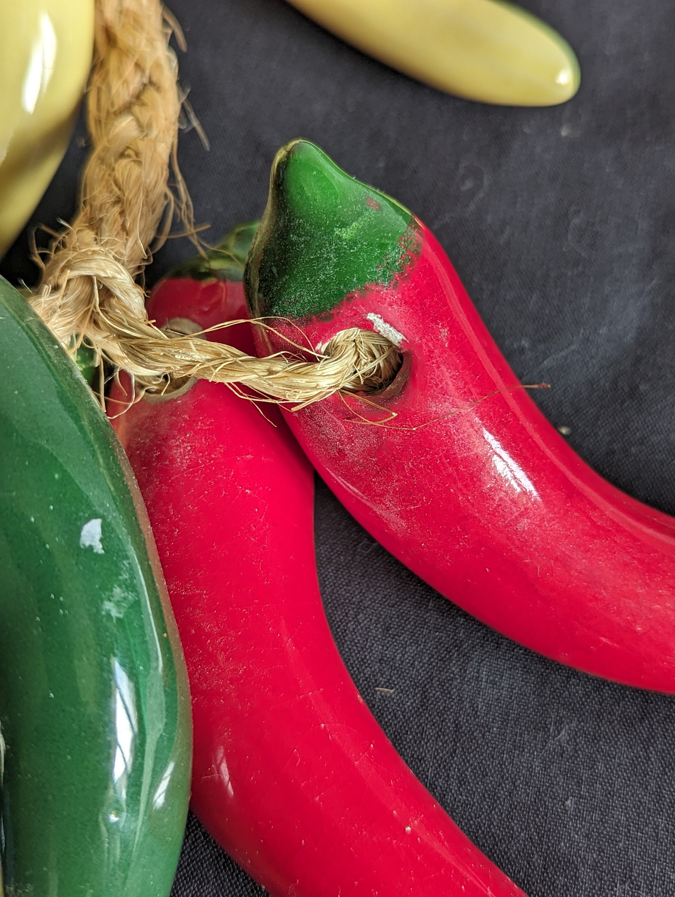 Vintage Ceramic Chile Pepper String - Etsy