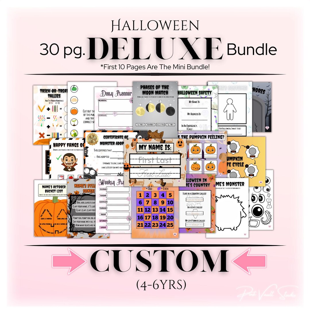 Deluxe Halloween Worksheet Bundle | Kids Printable Activities ...