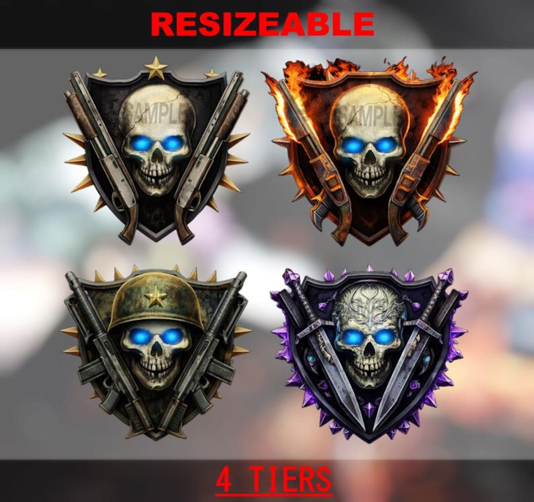 COD Zombie Inspired Twitch Sub Badges Skeleton Crossbones Gothic Pirate ...