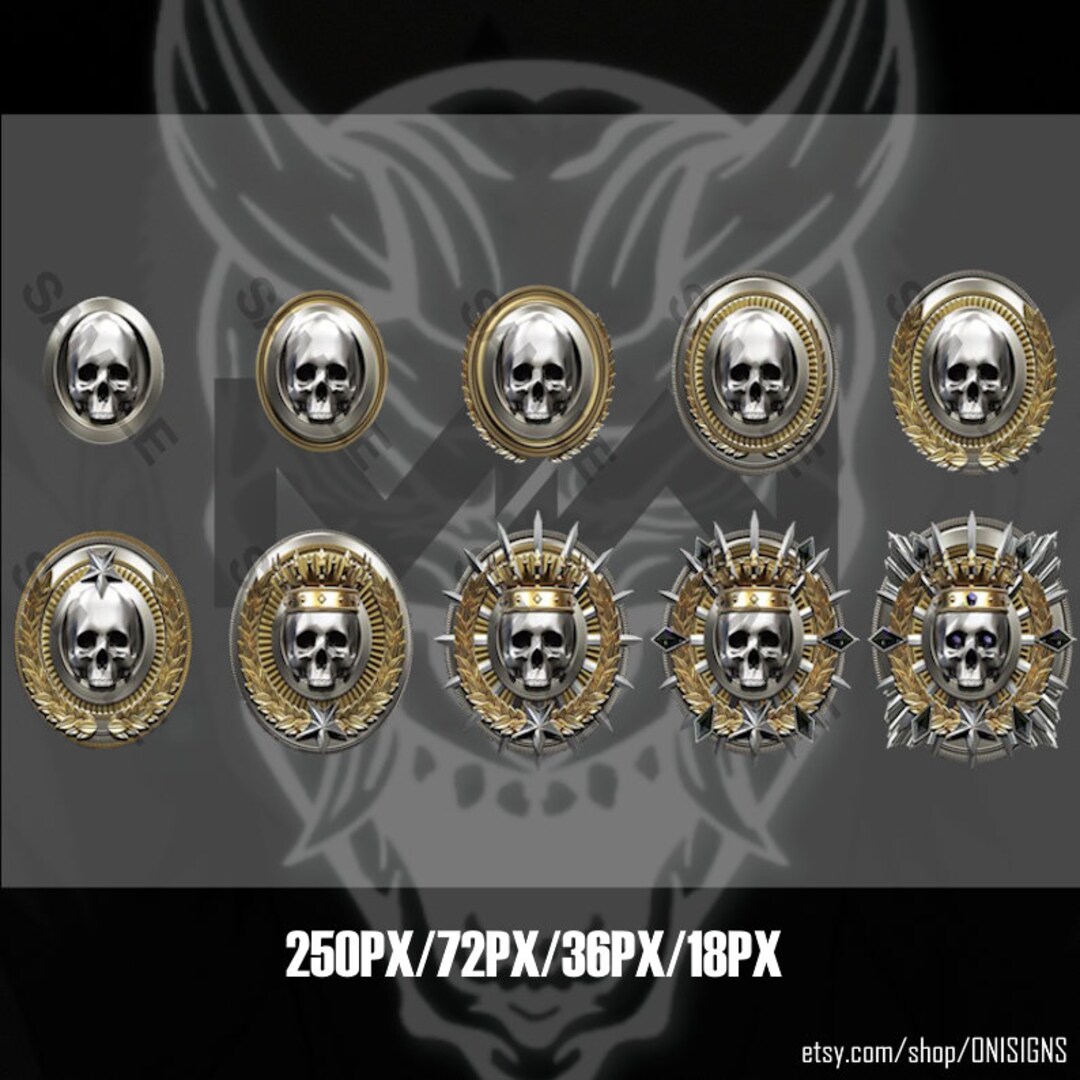 COD Prestige Twitch Sub Badges Skeleton Crossbones Gothic Pirate ...