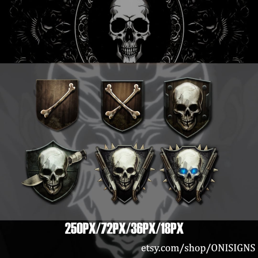 COD Zombie Twitch Sub Badges Skeleton Crossbones Gothic Pirate ...