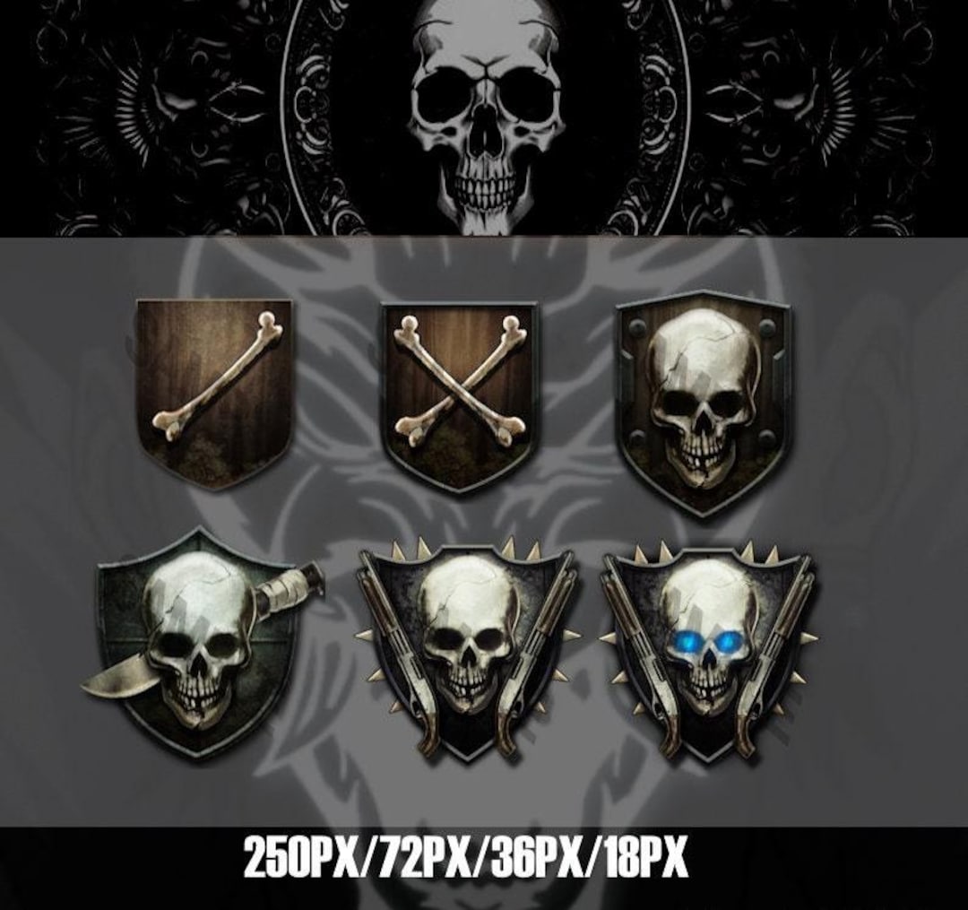 COD Zombie Twitch Sub Badges Skeleton Crossbones Gothic Pirate ...