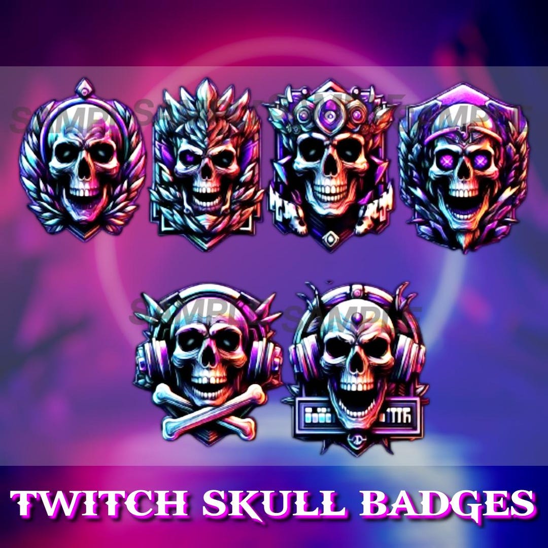 Skull Twitch Badges, Reaper Twitch Sub Badges, Bit Badges, Reaper ...