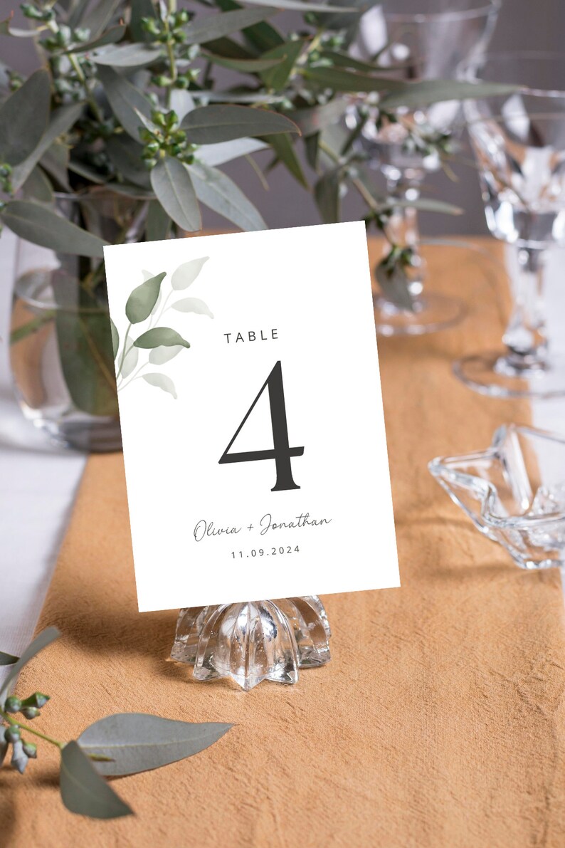 Wedding Table Numbers Printable Table Numbers Template - Etsy
