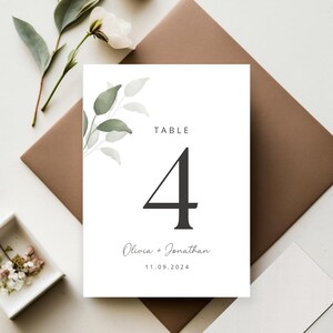 Wedding Table Numbers Printable, Table Numbers Template, Calligraphy ...