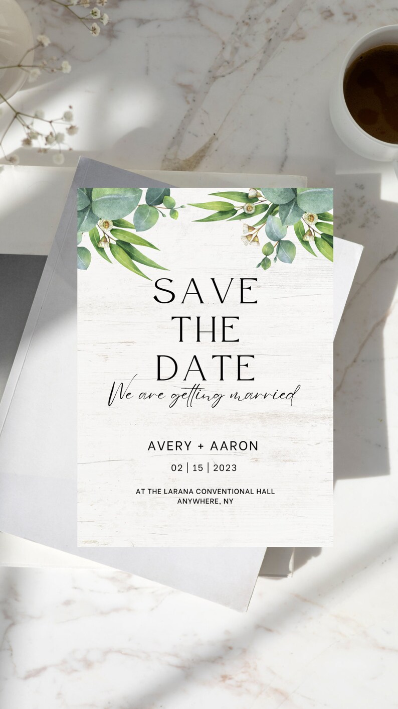 Save the Date Template, Editable Save the Date Digital Download, Rustic ...