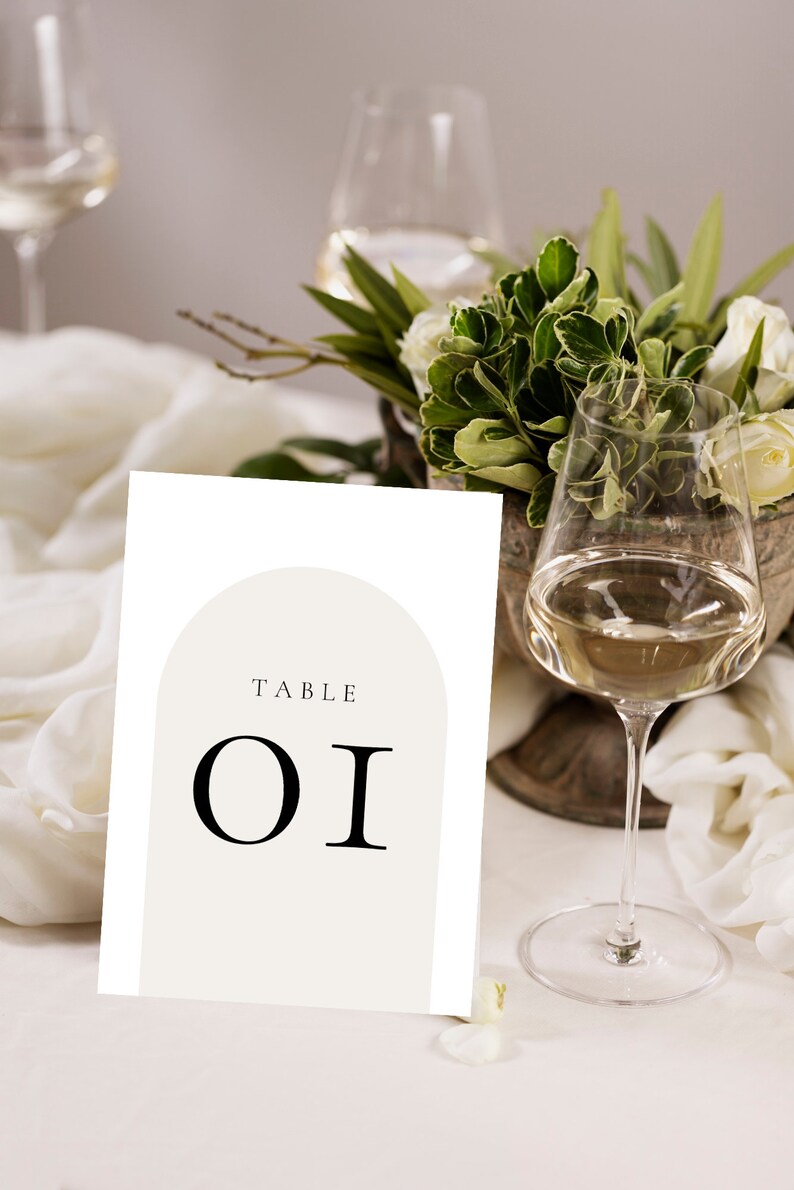 Wedding Table Numbers Printable, Table Numbers Template, Calligraphy ...