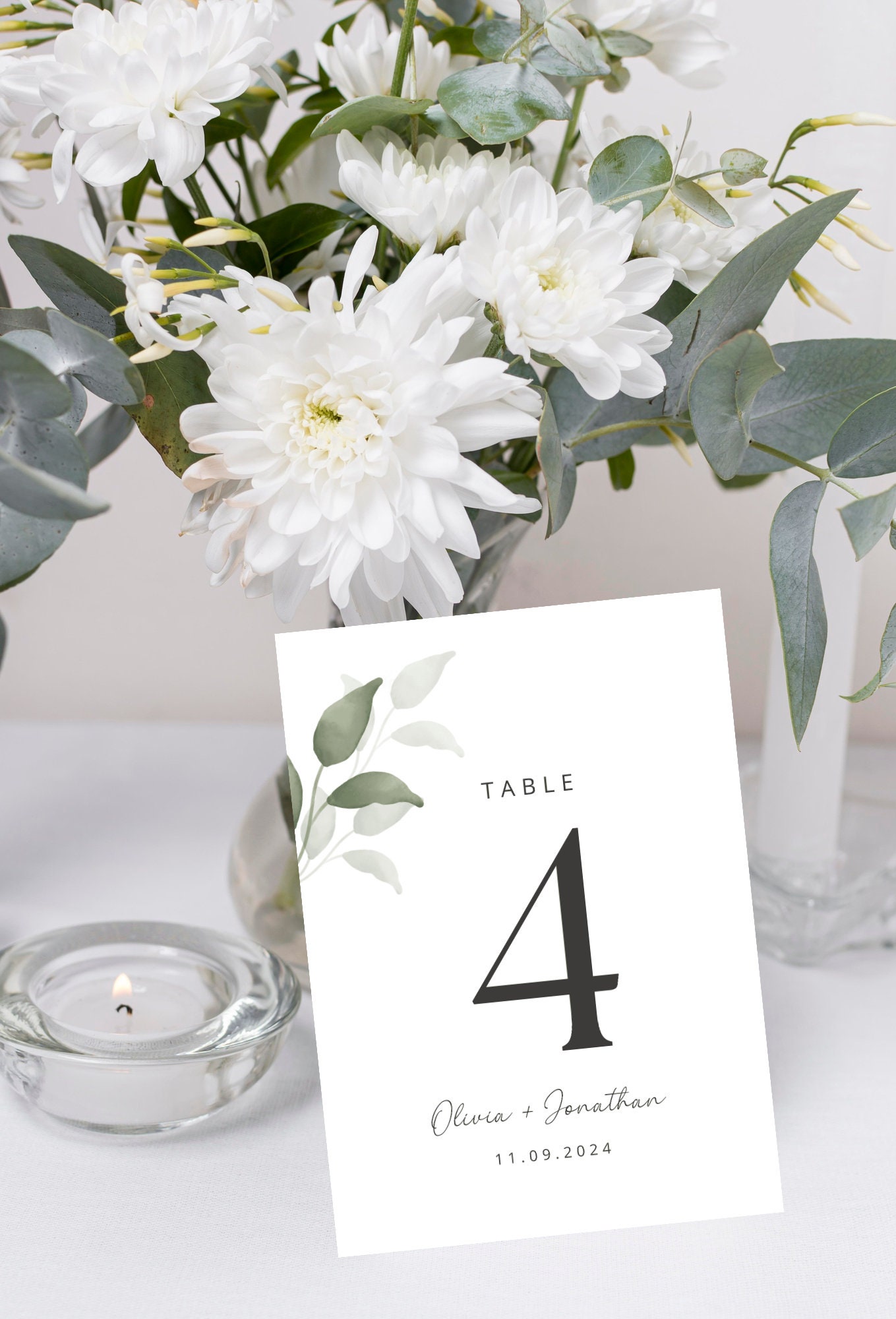 Wedding Table Numbers Printable, Table Numbers Template, Calligraphy ...