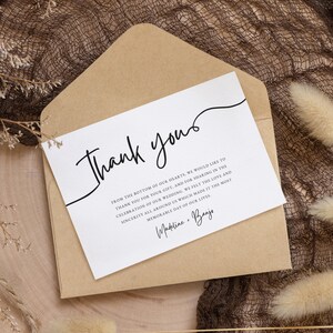 Minimalist Thank You Card Template, Modern Flat Thank You Card, Script ...