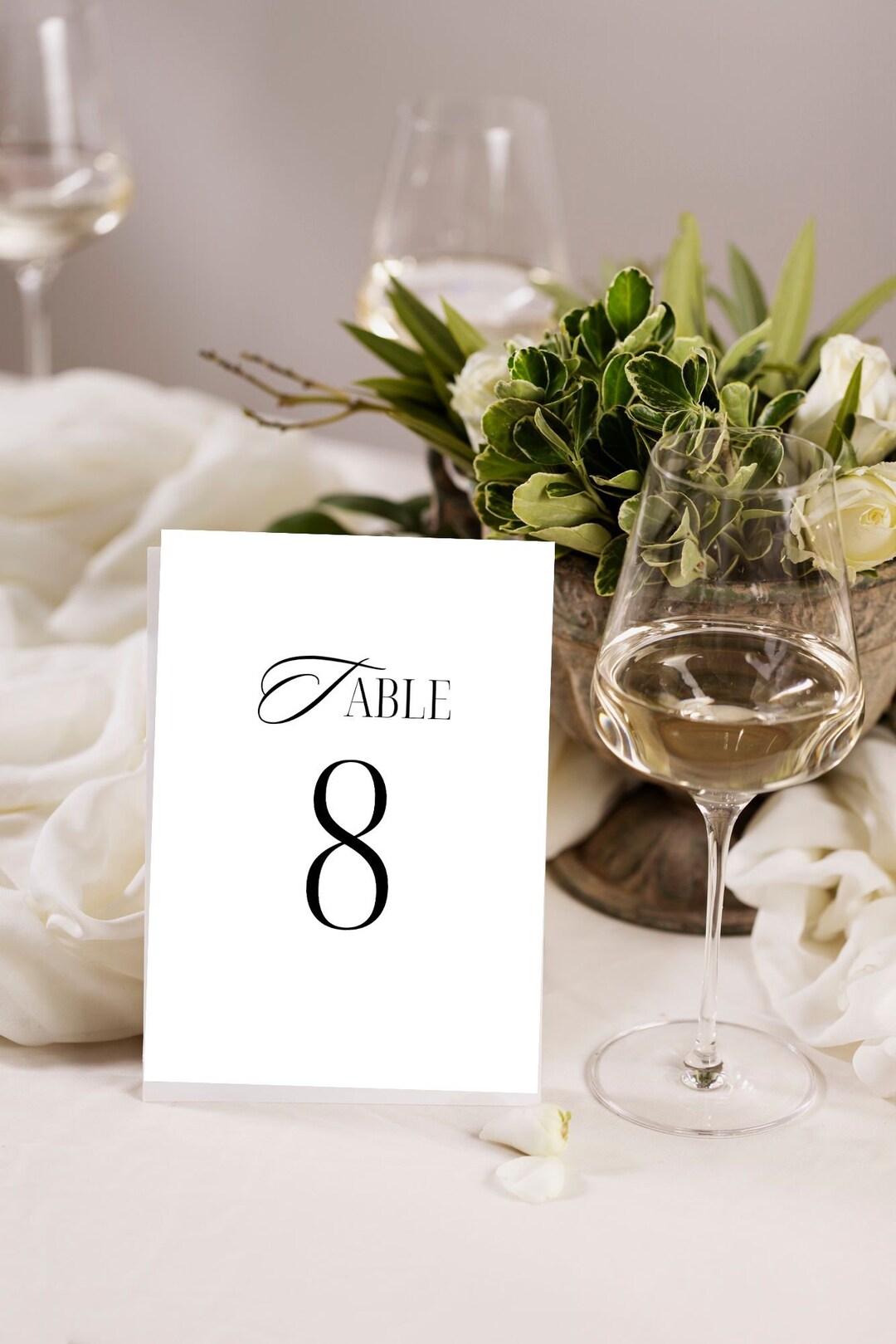 Wedding Table Numbers Printable, Table Numbers Template, Calligraphy ...