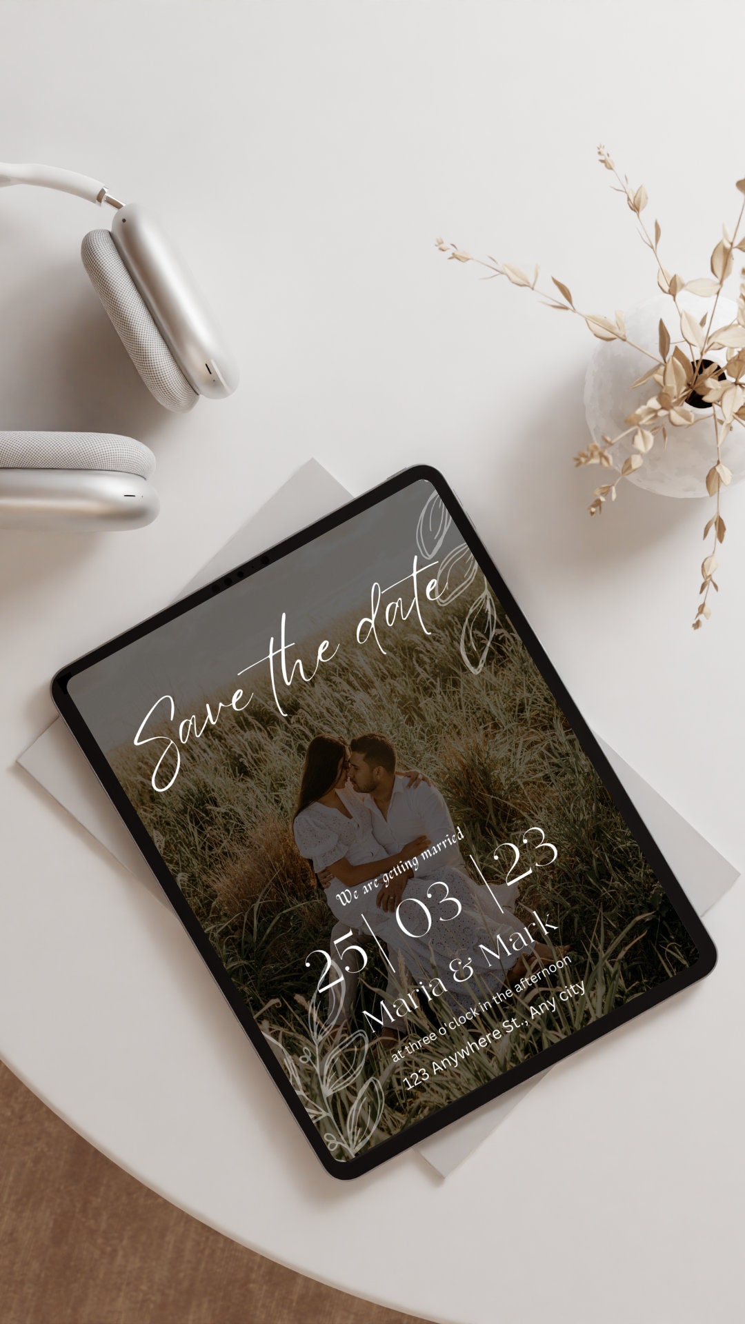 Save the Date Invite Template, Minimalist Digital Invite, Modern ...