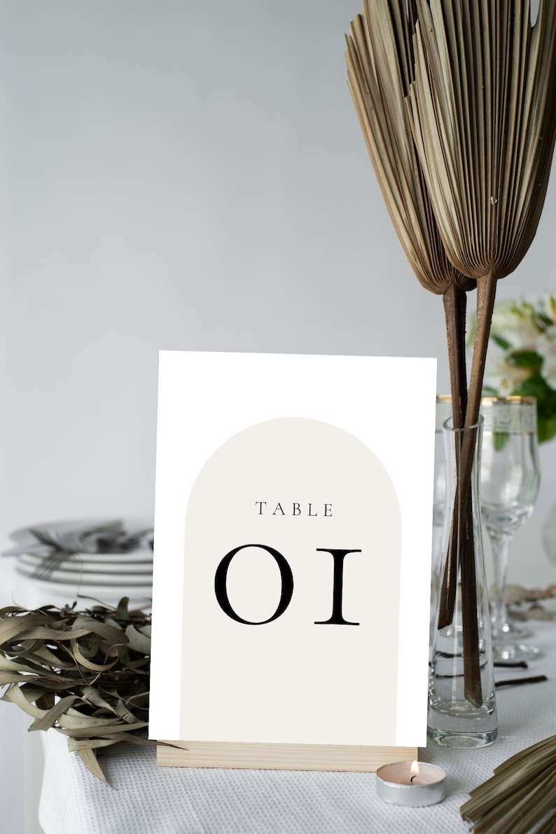 Wedding Table Numbers Printable, Table Numbers Template, Calligraphy ...