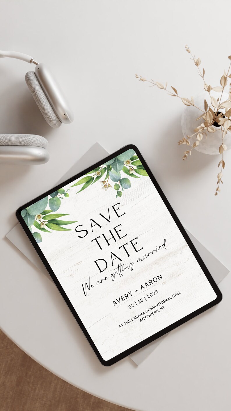 Save the Date Template, Editable Save the Date Digital Download, Rustic ...