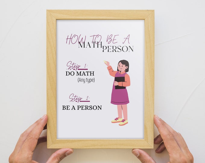 Math Pun Printable Poster // Math Classroom Decor, Don't Be Negative ...