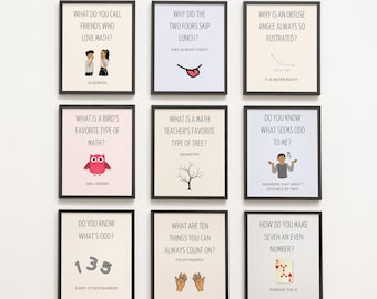 Set of 9 Funny Math Classroom Posters, Math Posters, Classroom ...