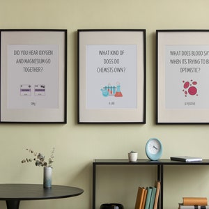 Funny Science Posters Puns Set of 6, Science Classroom Decor, Science ...