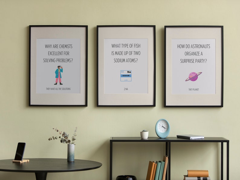 Funny Science Posters Puns Set of 3, Science Classroom Decor, Science ...