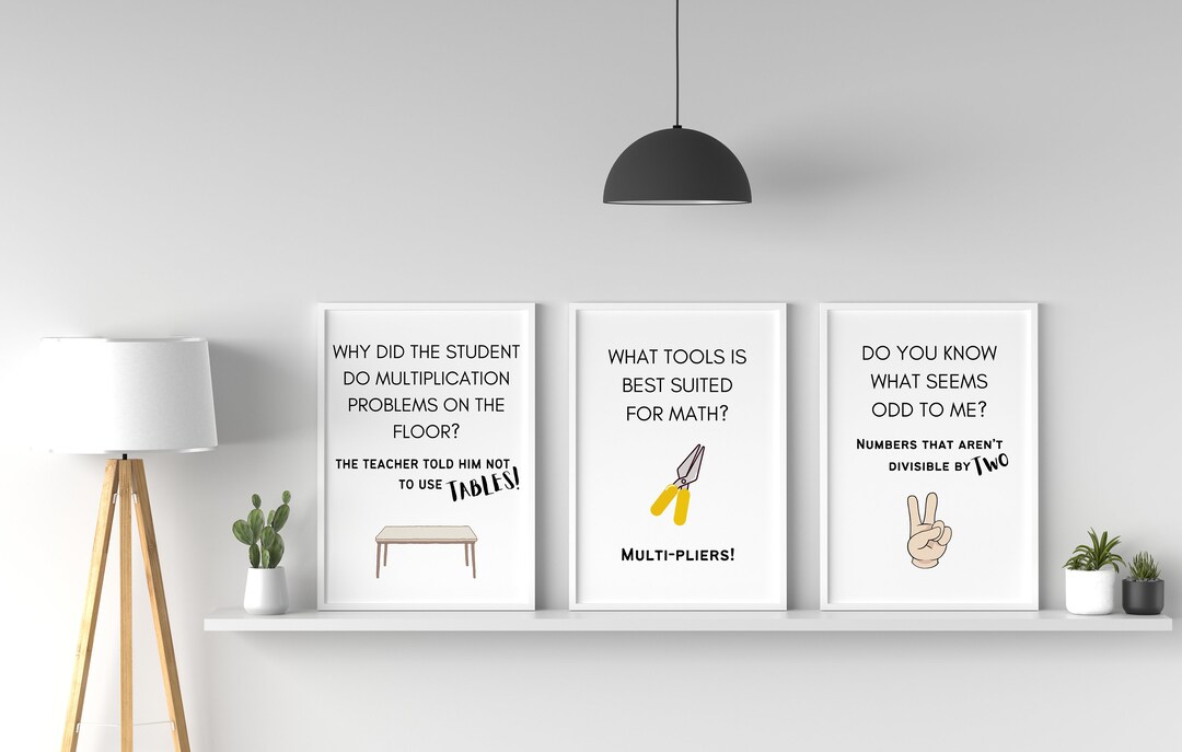 Funny Math Posters Set of 3, Math Classroom Posters, Math Teacher, Math ...