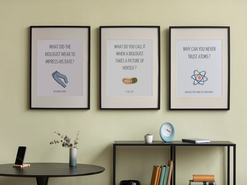 Funny Science Posters Puns Set of 6, Science Classroom Decor, Science ...