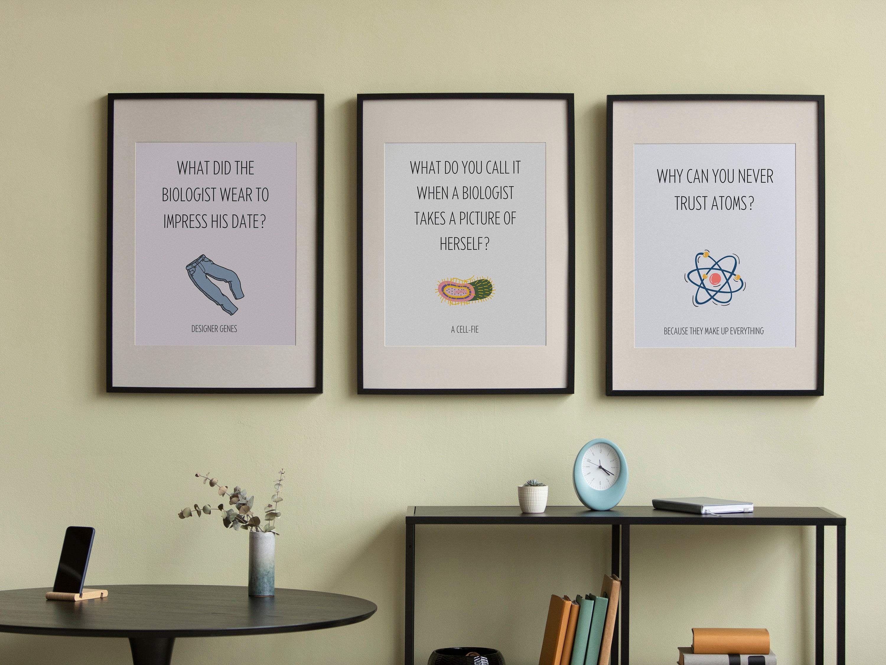 Funny Science Posters Puns Set of 6, Science Classroom Decor, Science ...