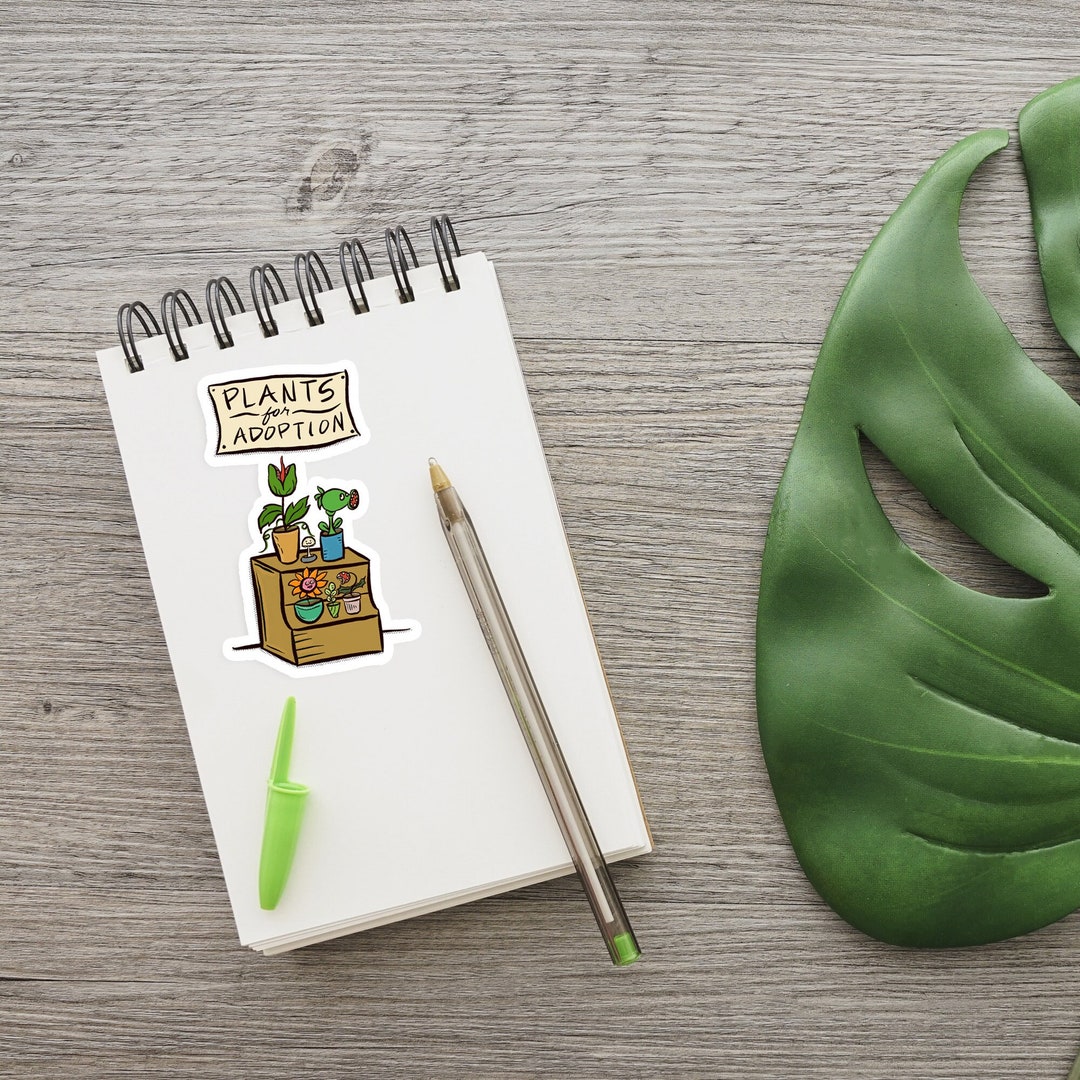 Plants for Adoption Sticker, Art Sticker, Plant Sticker, Laptop Sticker ...