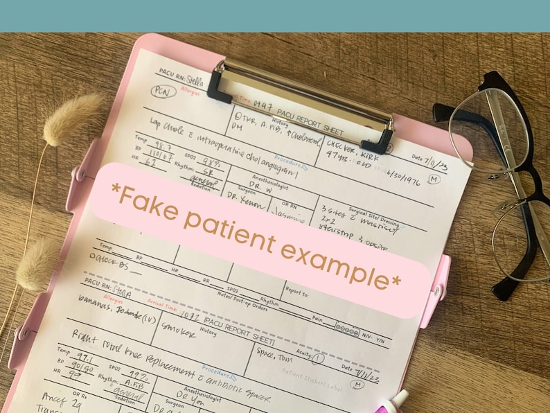 2 in 1 PACU RN Report, Perioperative Care, Report Sheet, Post Surgery ...